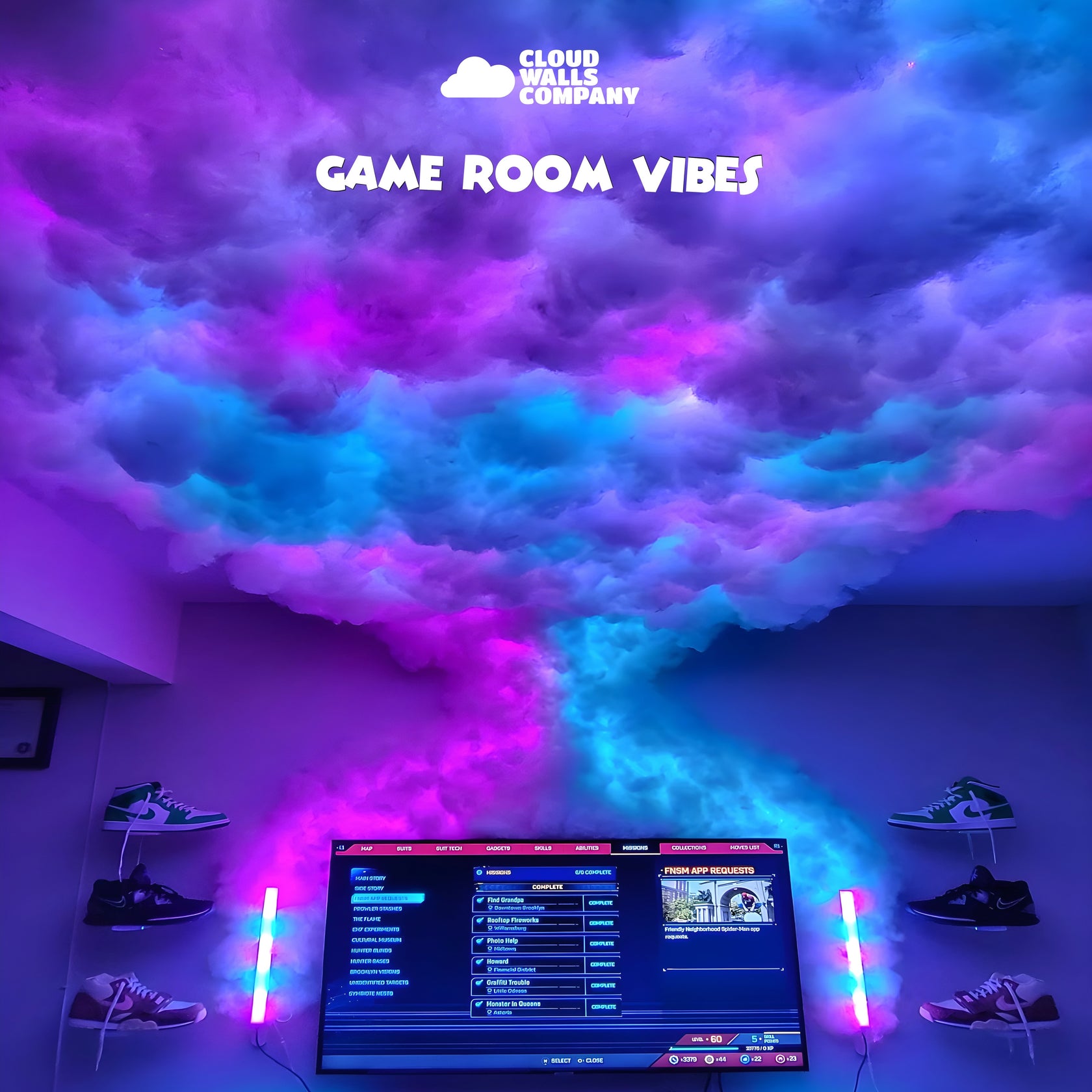 Cloud Ceiling Panels™ | Peel & Stick LED Cloud Light Kit | Cloud Walls ...